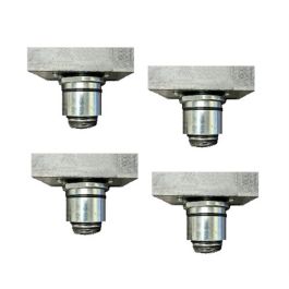 Atlas Equipment Set of 4 Slotted Rubber Adjustable Adapters, 2" Peg Size